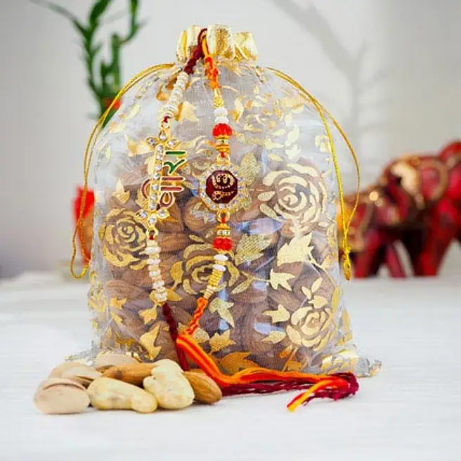 Pavitra Rakhi Set With Dry fruit australia | Gift Pavitra Rakhi Set ...