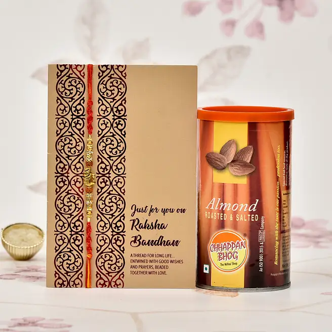 Rakhi And Almonds Healthy Combo bahrain | Gift Rakhi And Almonds ...