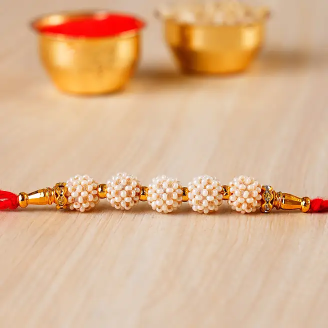 Fancy Golden Pearl Rakhi bangladesh | Gift Fancy Golden Pearl Rakhi- FNP