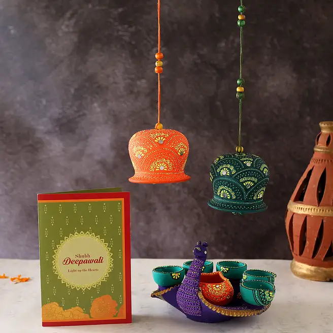 Swan Diya With Bells And Diwali Greeting Card indonesia | Gift Swan ...