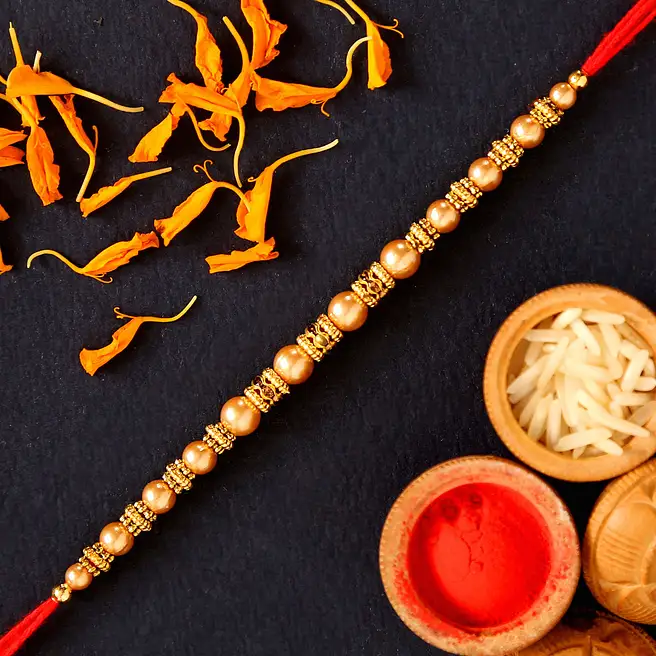 Traditional Pearl And Mauli Rakhi indonesia | Gift Traditional Pearl ...