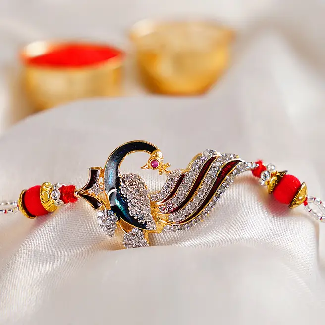 Beautiful Peacock Shape Rakhi japan | Gift Beautiful Peacock Shape ...