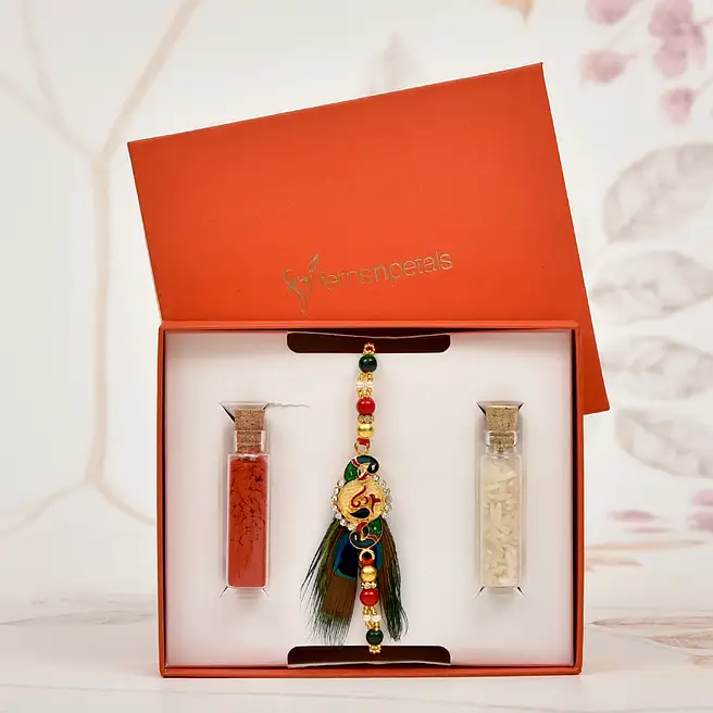 Colorful Peacock Rakhi For Brother kuwait | Gift Colorful Peacock Rakhi ...