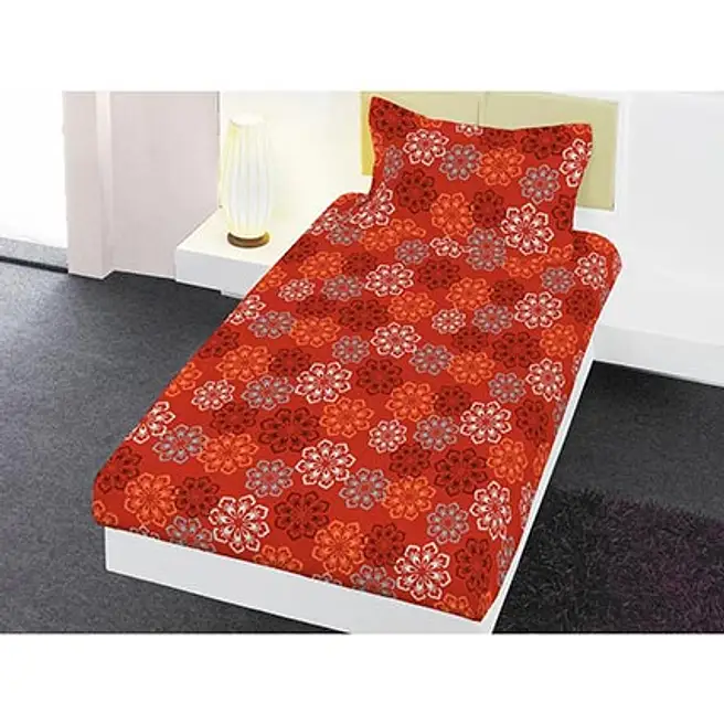 Buy/Send Bombay Dyeing Abstract Red Single Bed Sheet Online- FNP