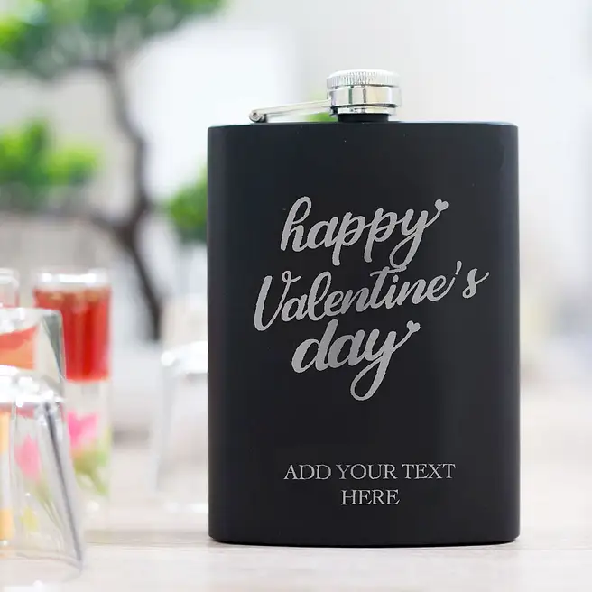 Buy/Send Valentine's Greetings Personalised Hip Flask Online- FNP