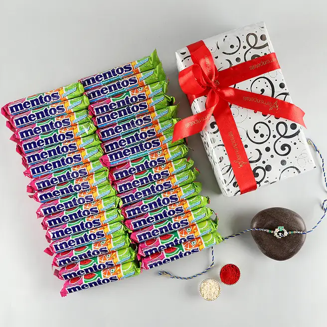 Buy/Send Bird Rakhi & Mentos Rainbow Toffees Online- FNP