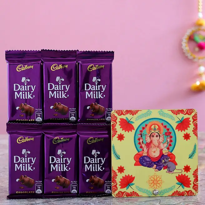 Buy/Send Retro Ganesha Table Top & 6 Dairy Milk Chocolates Combo Online ...