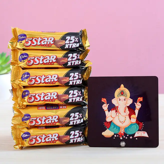 Buy/Send Raja Ganesha Table Top & 6 Cadbury 5 Star Chocolates- C Online ...