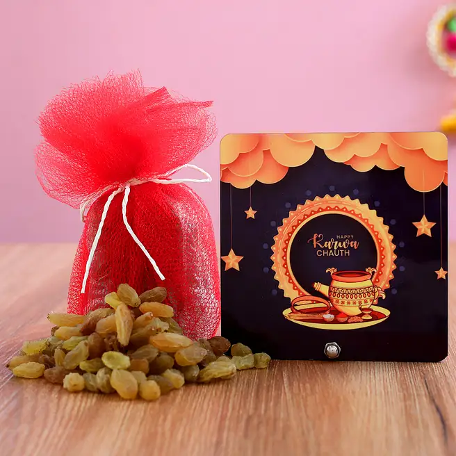 Buy/Send Karwa Chauth Stars Table Top & Raisins Combo Online- FNP