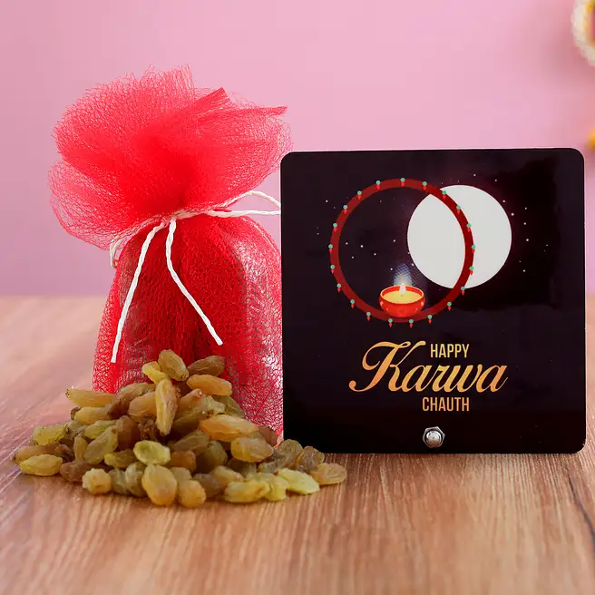 Buy/Send Karwa Moon Table Top & Raisins Combo Online- FNP