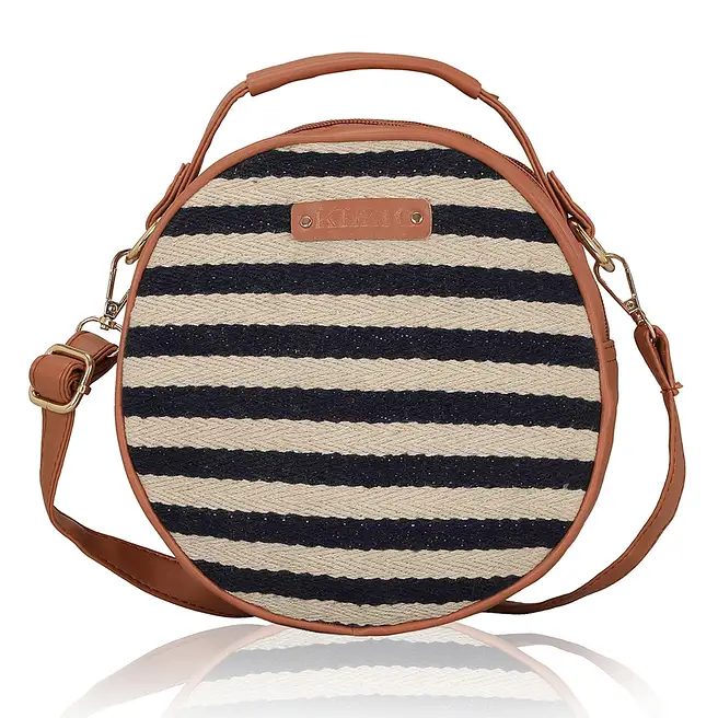 Buy/Send KLEIO Round Fabric Sling Bag- Tan Online- FNP