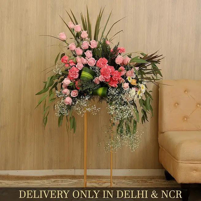 Buy/Send Beautiful Flowers Arrangement With Iron Stand Online- FNP