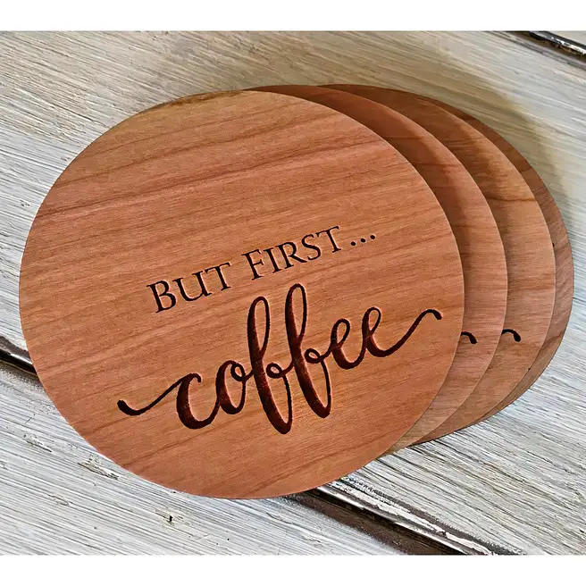 Buy/Send But First Coffee Coasters Online- FNP