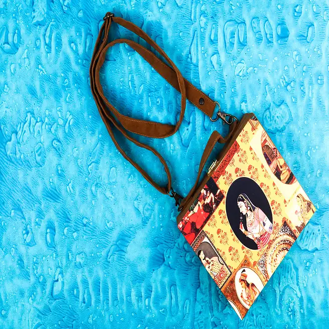 Buy/Send Mughal Print Suitcase Style Clutch Bag Online- FNP