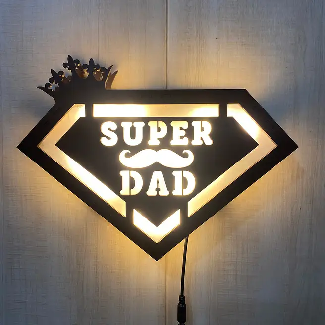 Buy/Send Personalised Super Dad Crown LED Name Board Online- FNP