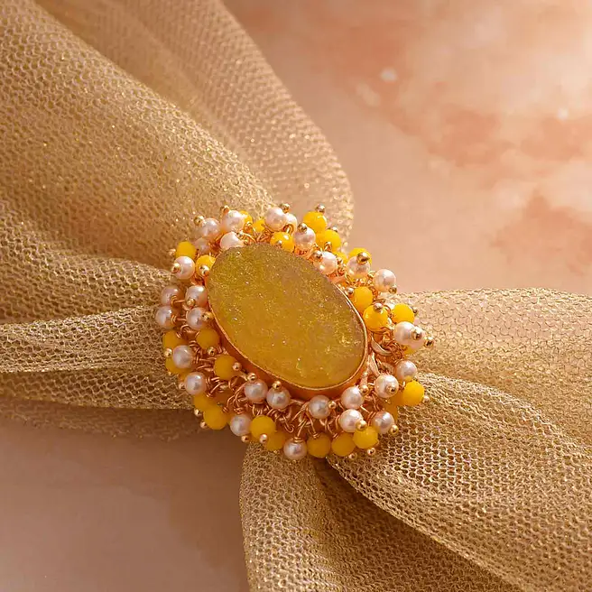 Buy/Send 18 Kt Gold Plated Yellow Ring Online- FNP