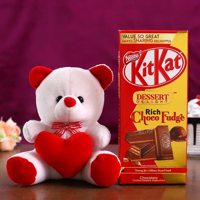 Buy/Send Cute Teddy & Kitkat Choco Fudge Online- FNP