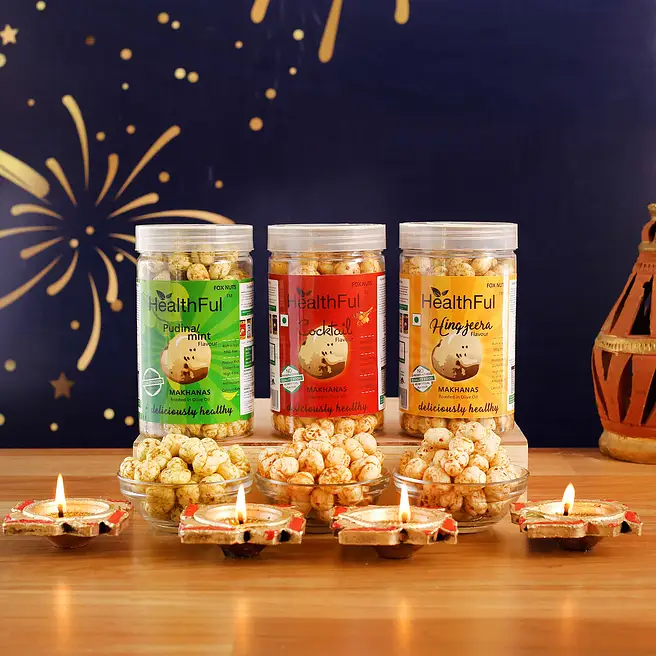 Buy/Send Blissful Diwali Fox Assorted Nuts With Diyas Online- FNP