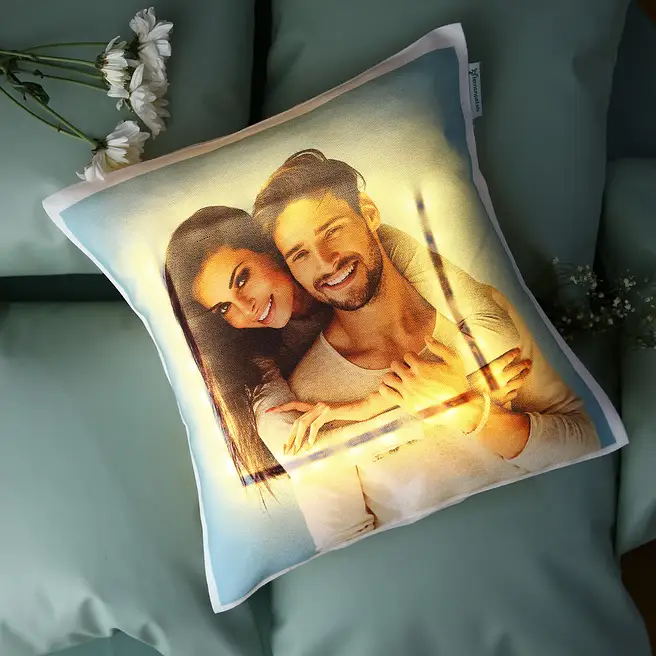 Buy/Send Personalised Romantics LED Cushion Online- FNP