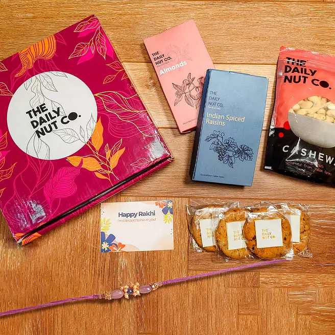 Buy/Send Healthy Snack Oasis with Kundan Rakhi Online- FNP