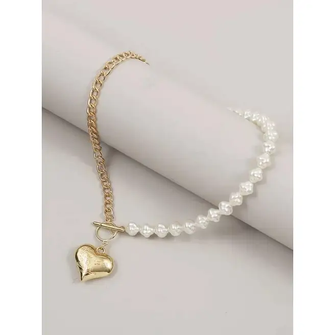 Buy/Send Dangling Heart Pearl Necklace Online- FNP