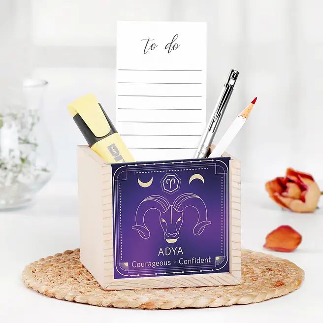 Buy/Send Personalised Phases of Aries Table Organiser Gift Online- FNP