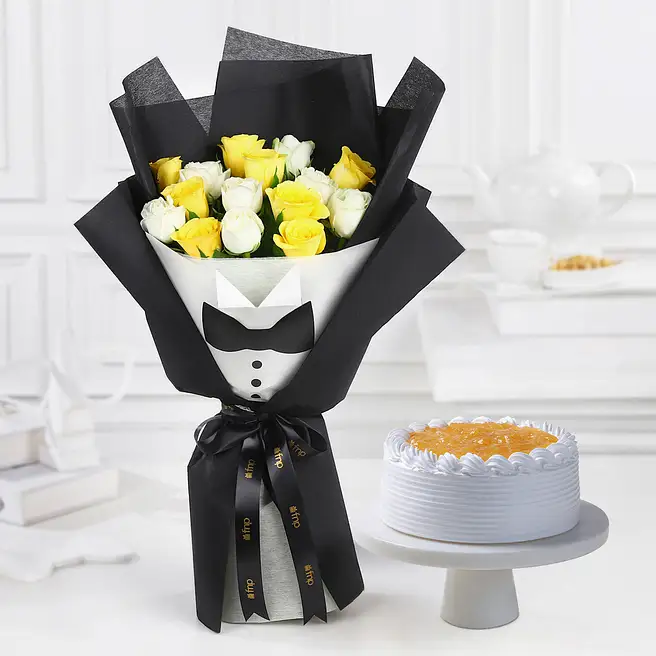 Buy/Send Colorful Roses Bouquet for Dad Online- FNP