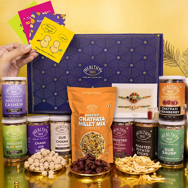 Buy/Send Nutri-Bond Rakhi Gift Box with Healthy Delights Online- FNP