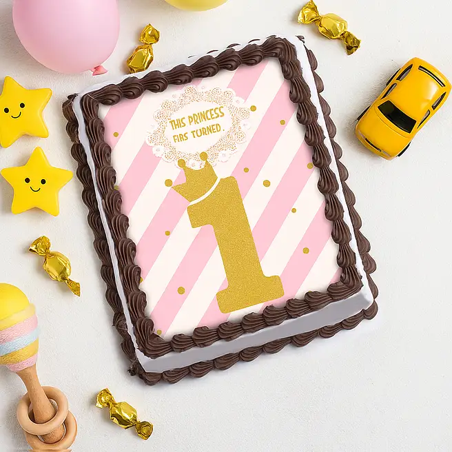 Buy/Send Sweet One Princess Chocolate Photo Cake Online- FNP