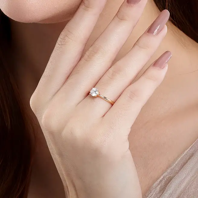 Buy/Send Nuyug AD Solitaire Sparkle 8mm Ring Online- FNP