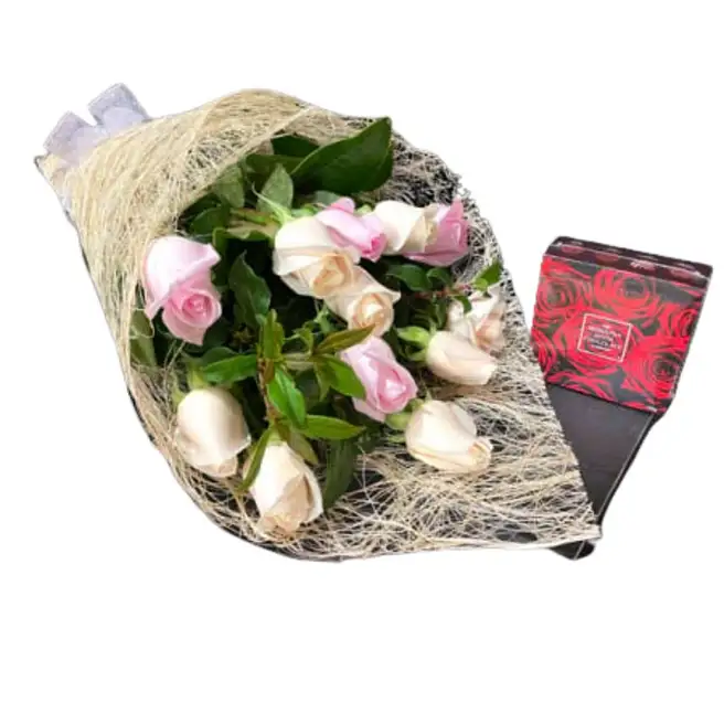 Soft N Sweet Combo- Roses & Chocolates new-zealand | Gift Soft N Sweet ...