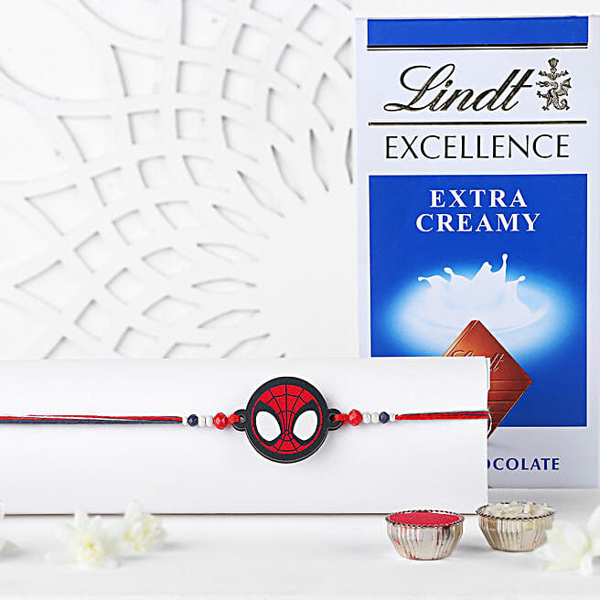 Spiderman Mask Cartoon Rakhi & Lindt Milk Chocolate philippines | Gift ...