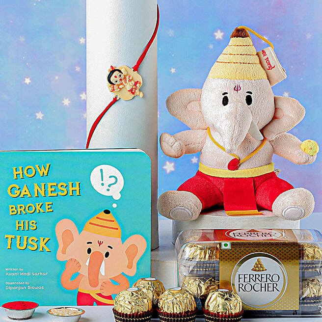 Bal Ganesha Joy Rakhi Set thailand | Gift Bal Ganesha Joy Rakhi Set- FNP