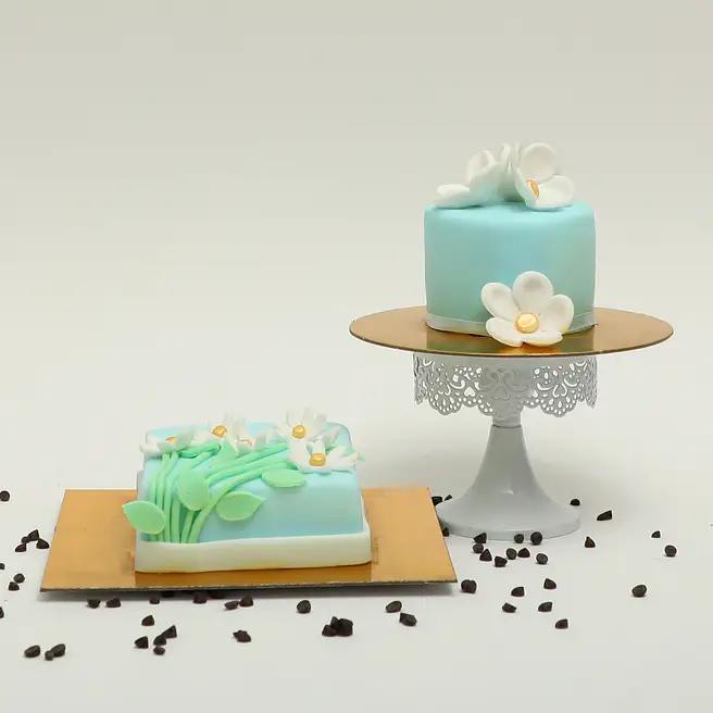 Fondant Icing Chocolate Mono Cake Duo uae | Gift Fondant Icing ...