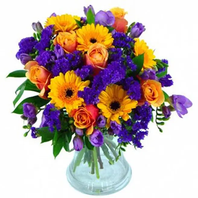 Vibrant Bouquet Of Germini Roses And Freesia uk | Gift Vibrant Bouquet ...