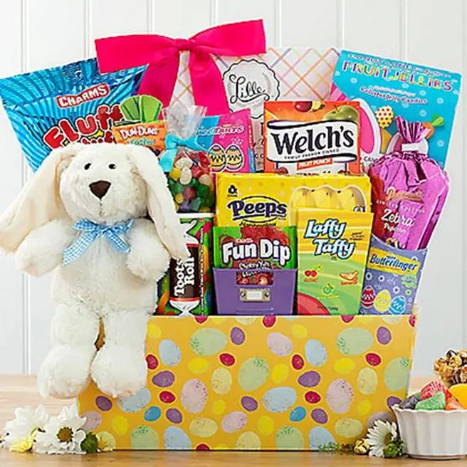 Deluxe Easter Bunny and Candy Gift Basket usa | Gift Deluxe Easter ...
