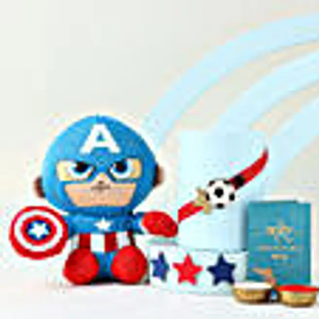 Sneh Star Football Rakhi & Captain America Plush Toy usa | Gift Sneh ...